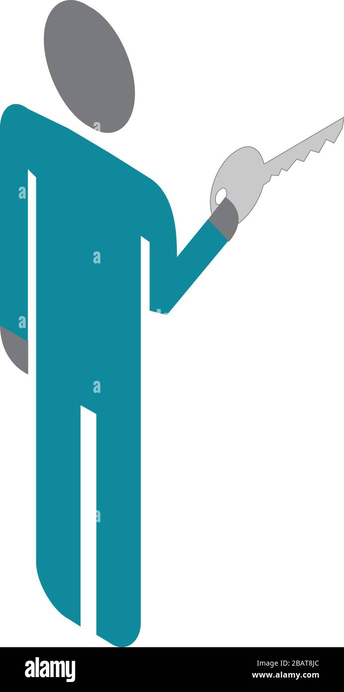 3D vector of business man with key in hand Stock Vector Image & Art - Alamy