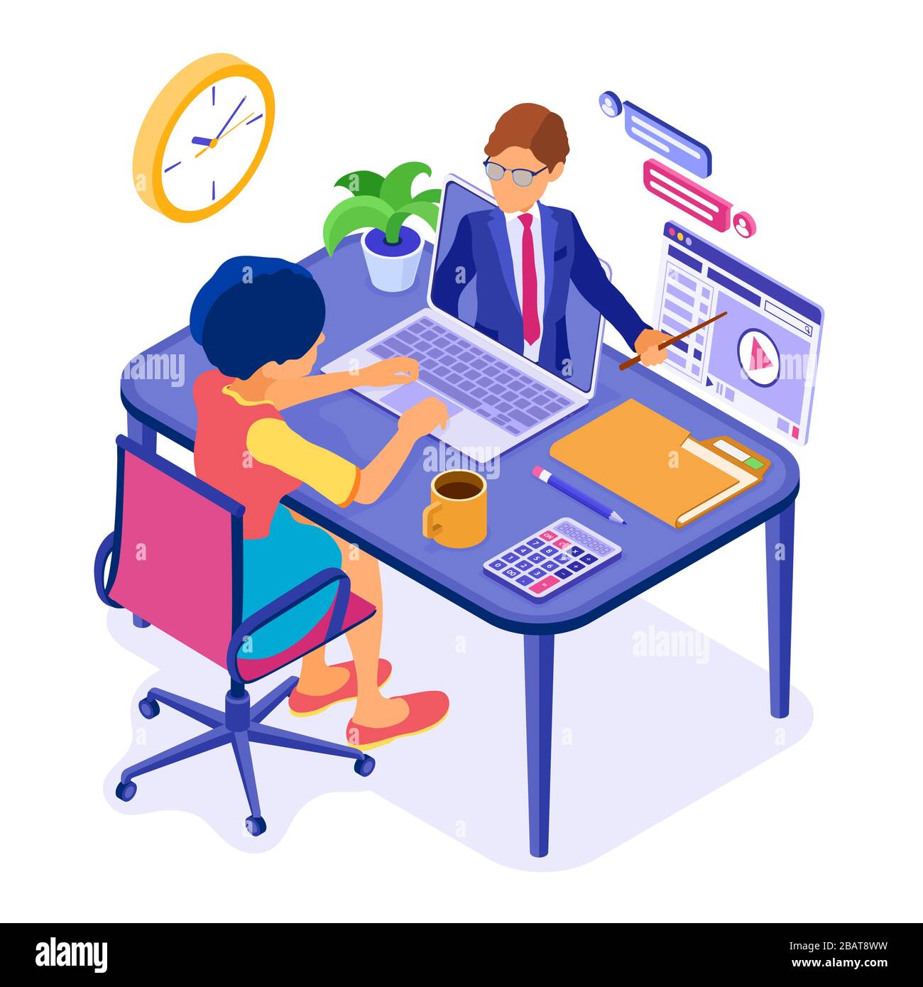 Distance learning technology isometric hi-res stock photography and ...