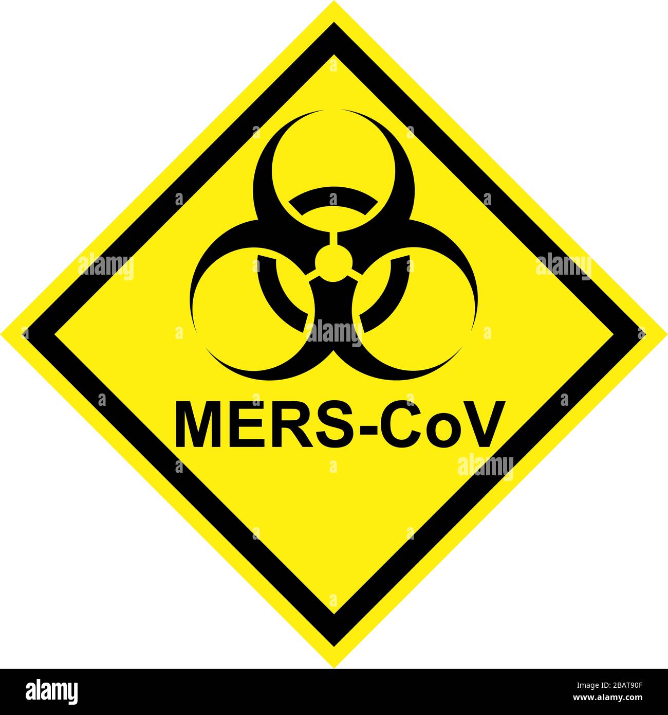 Yellow hazard sign with biohazard symbol and MERS-CoV text Stock Photo ...