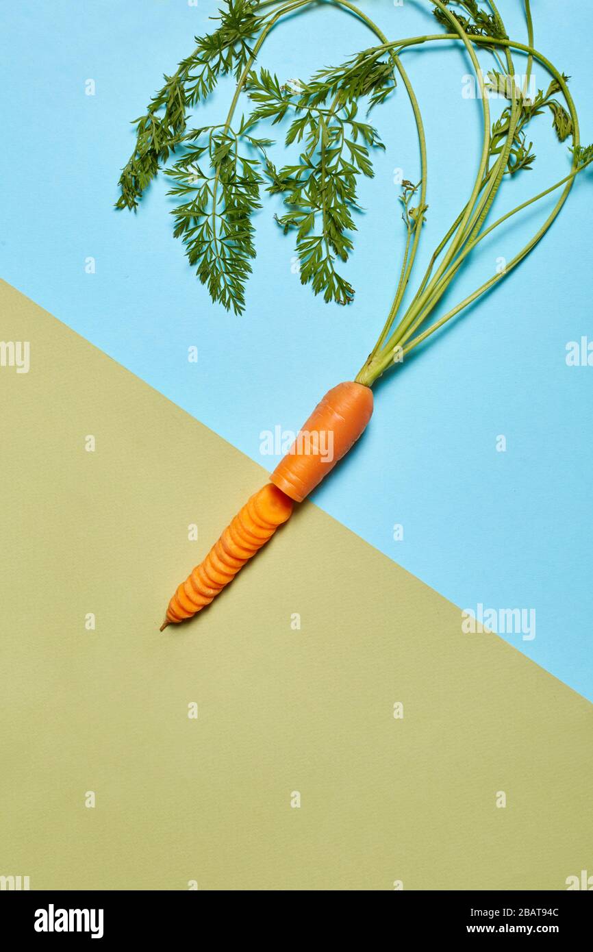 Top view of sliced fresh carrot, chopping food ingredient Stock Photo ...