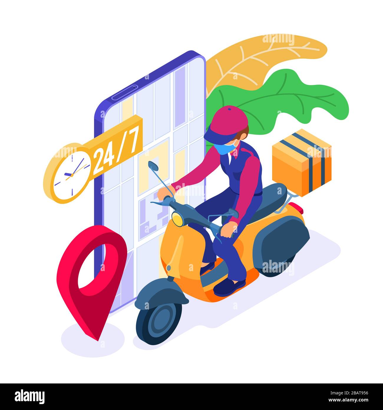 Coronavirus food delivery Stock Vector Images - Alamy