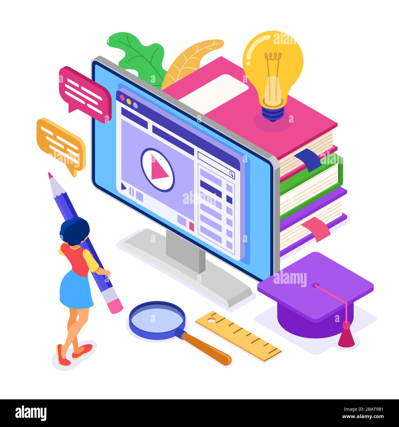 Distance learning isolated cartoon hi-res stock photography and images ...