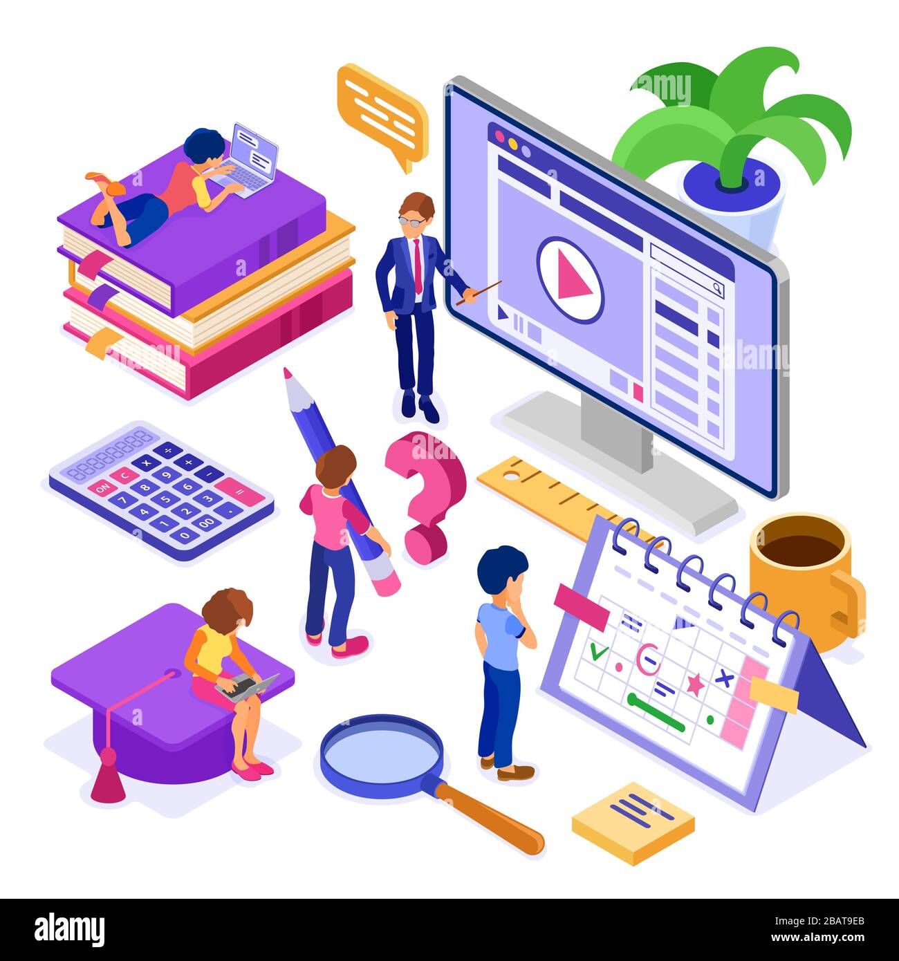 Distance education learning boy Cut Out Stock Images & Pictures - Alamy