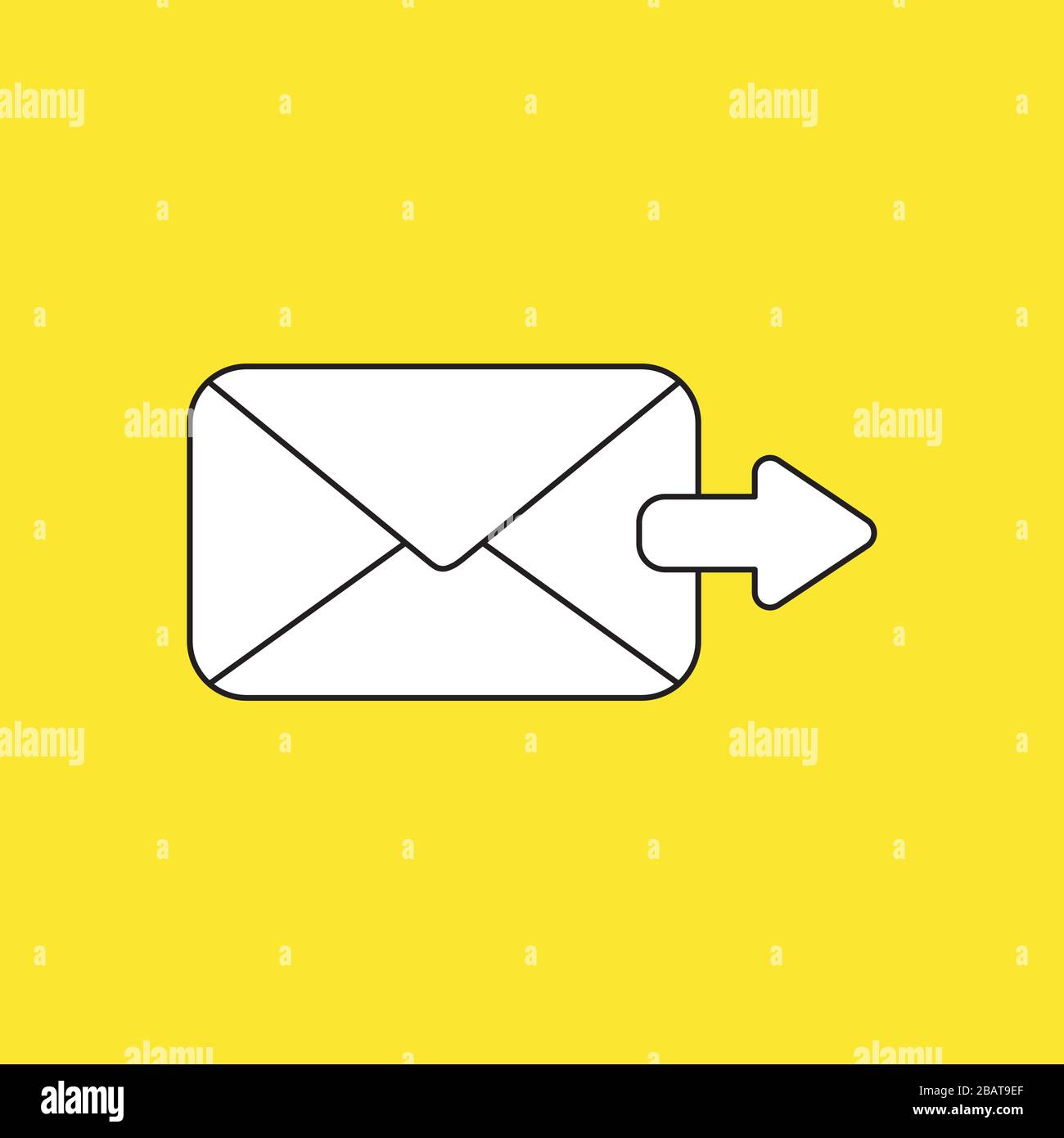 Vector illustration concept of send message or email with envelope and ...