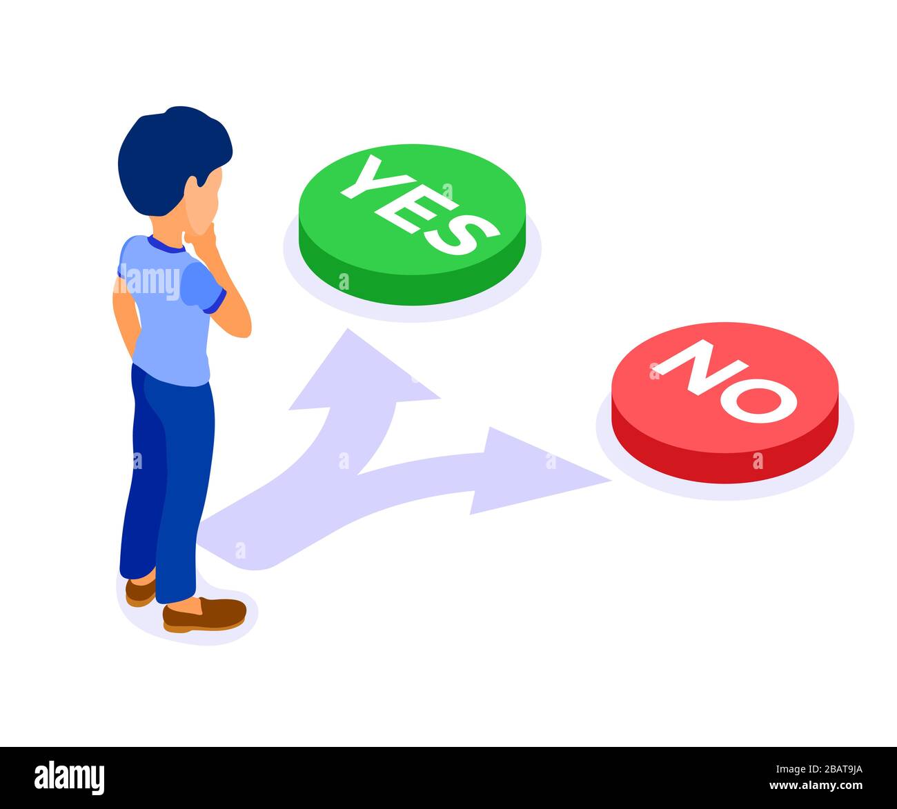 man faced with choice yes or no Stock Vector Image & Art - Alamy
