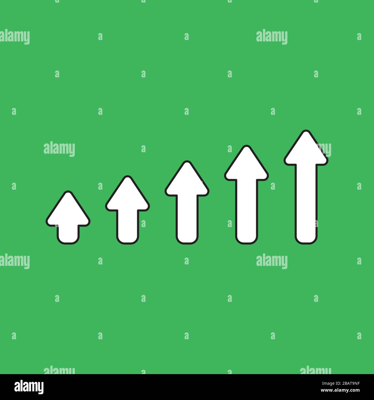Vector illustration concept of sales bar chart with arrow moving up ...