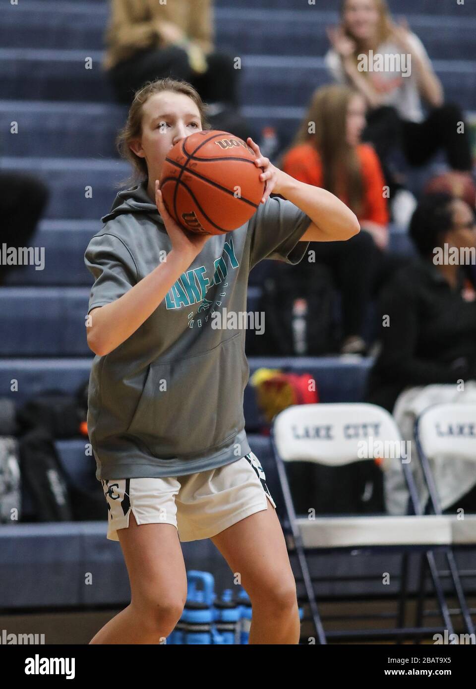 Basketball action with Lewis and Clark vs Lake City High School in ...