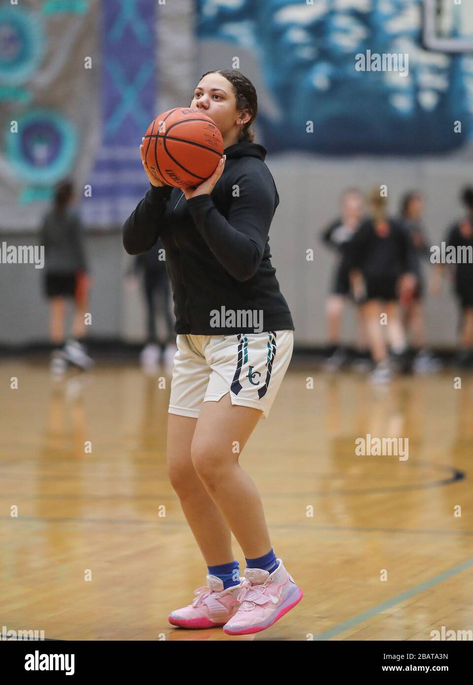 Basketball action with Lewis and Clark vs Lake City High School in ...