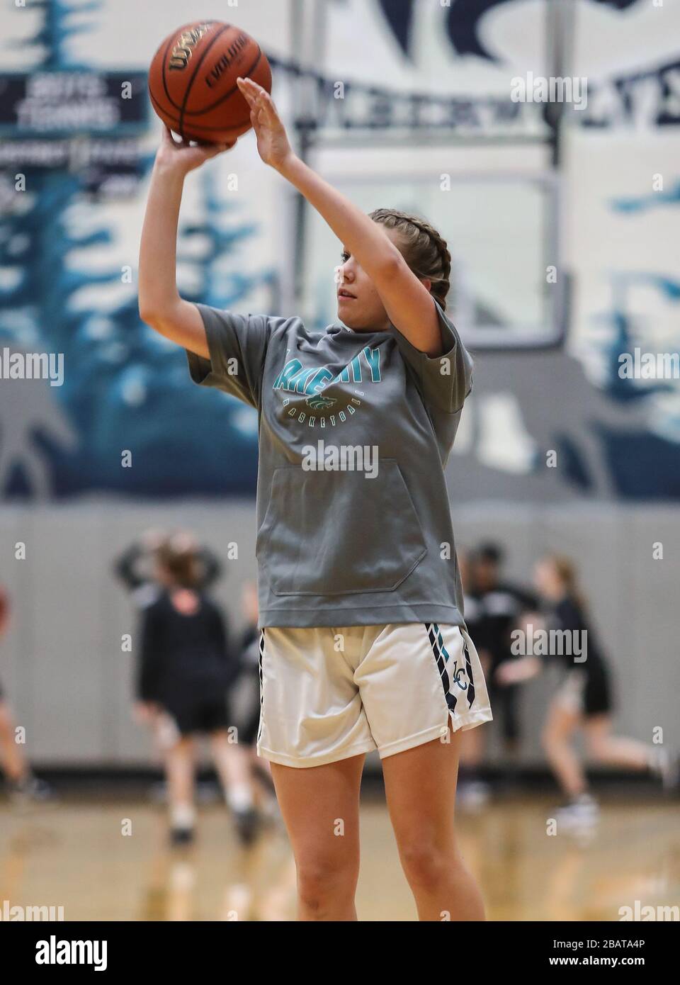 Basketball action with Lewis and Clark vs Lake City High School in ...