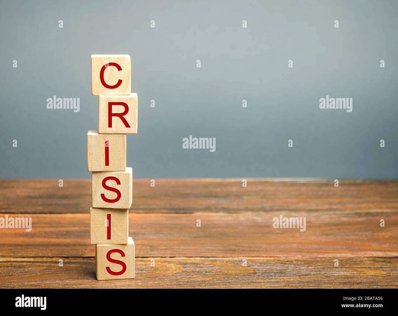 Word recession falling wooden blocks hi-res stock photography and ...