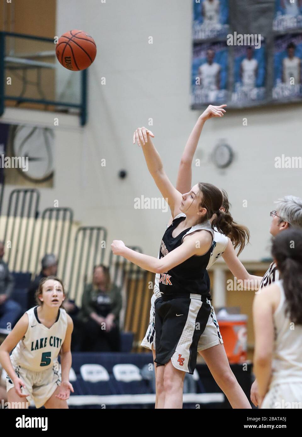 Basketball action with Lewis and Clark vs Lake City High School in ...