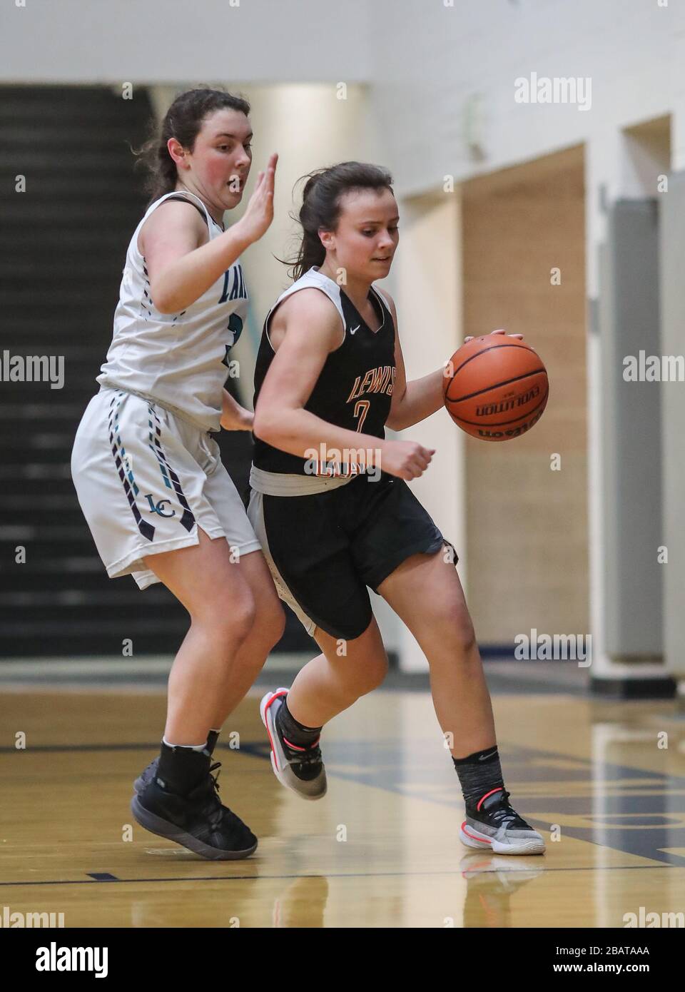 Basketball action with Lewis and Clark vs Lake City High School in ...