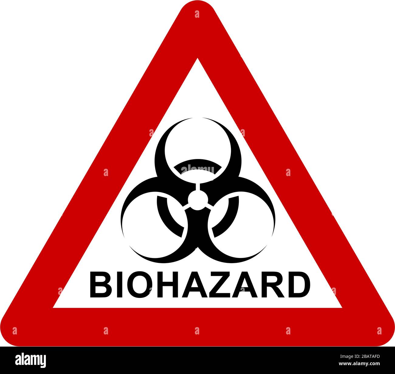 Warning sign with biohazard symbol and BIOHAZARD text Stock Photo - Alamy