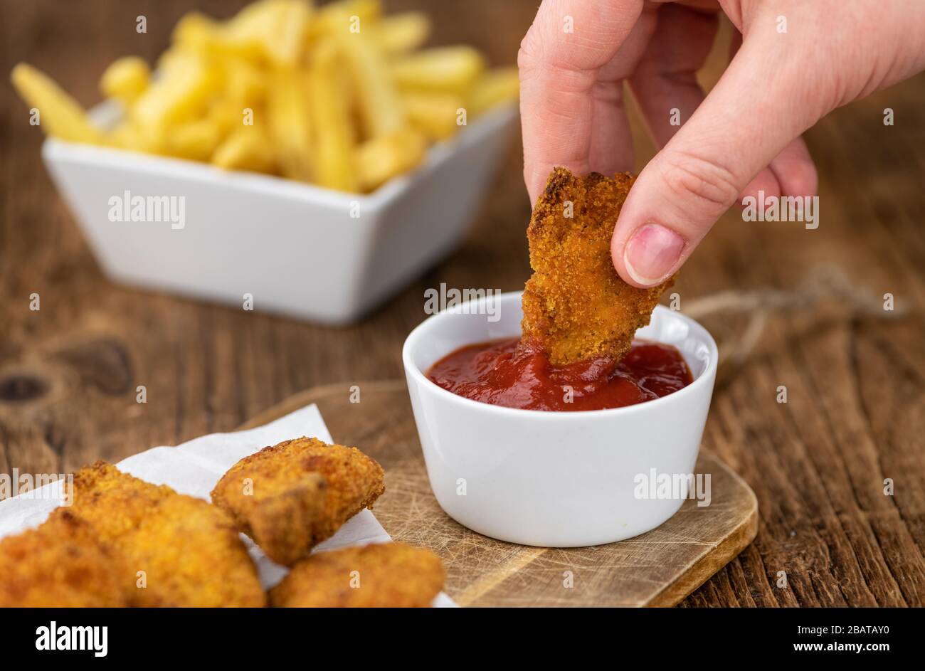 Chicken Nuggets as detailed close-up shot (selective focus Stock Photo ...