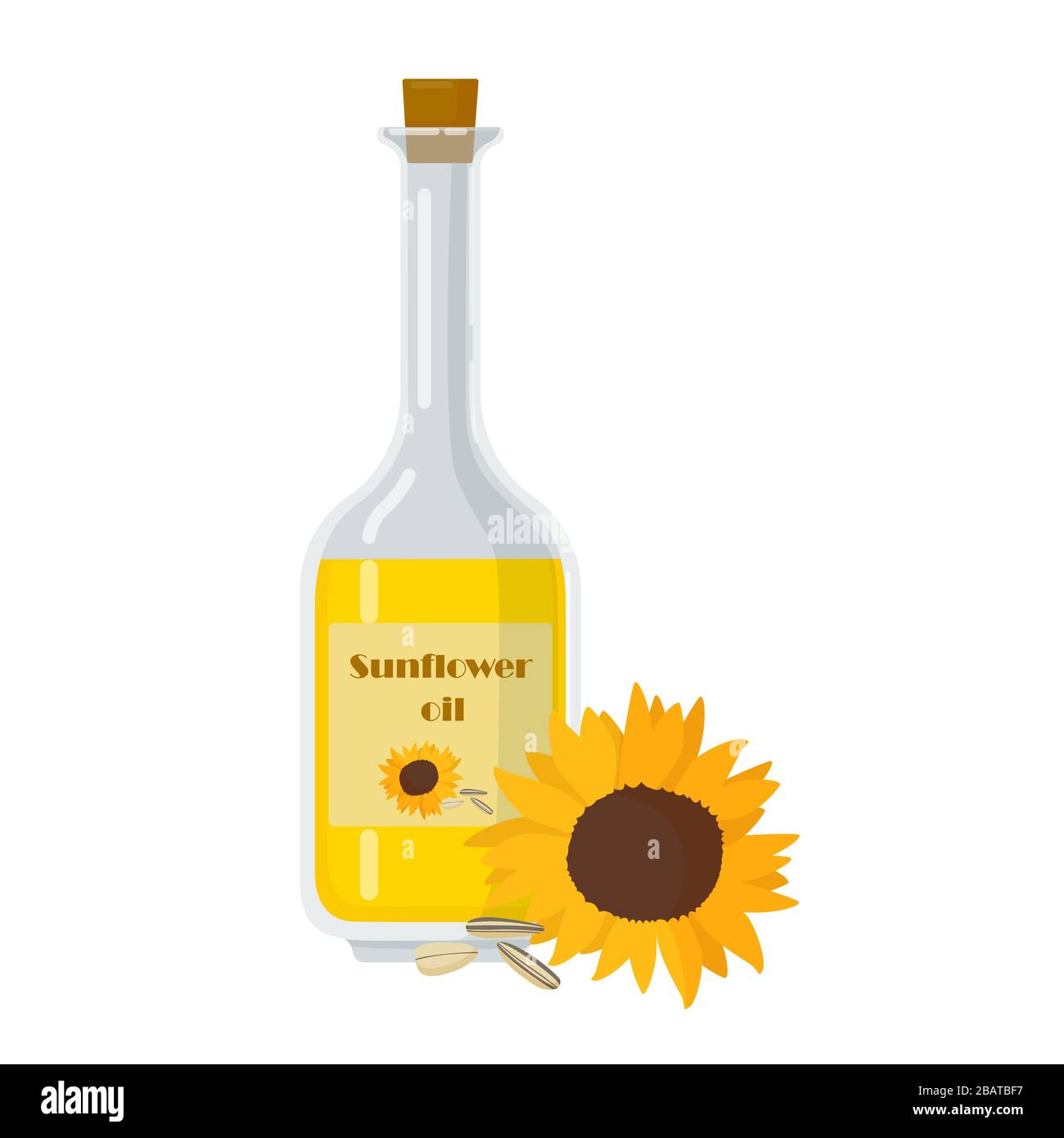 Bottle of sunflower oil with flower Stock Vector Image & Art - Alamy