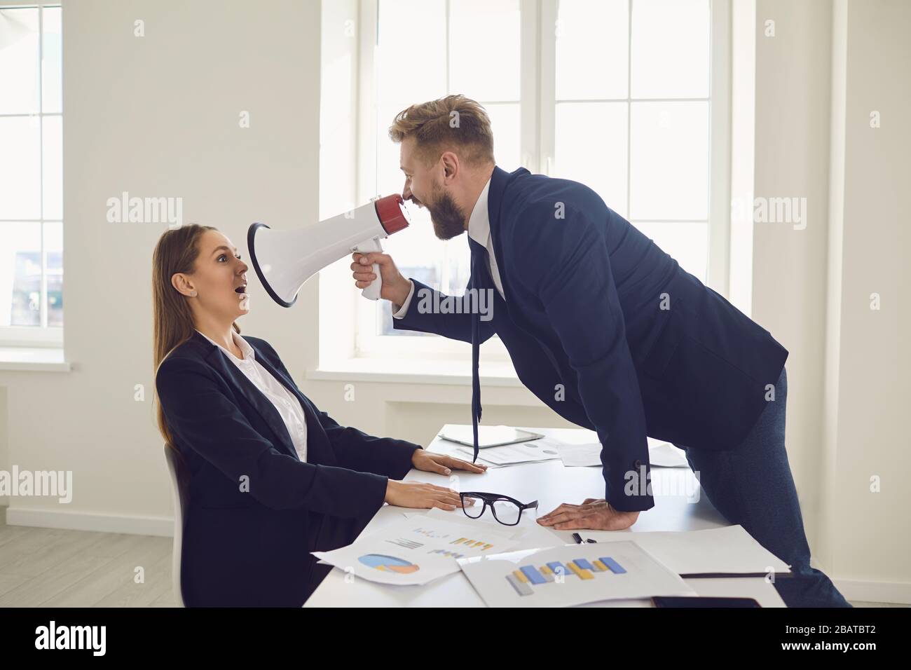 Boss shouting at employee hi-res stock photography and images - Alamy