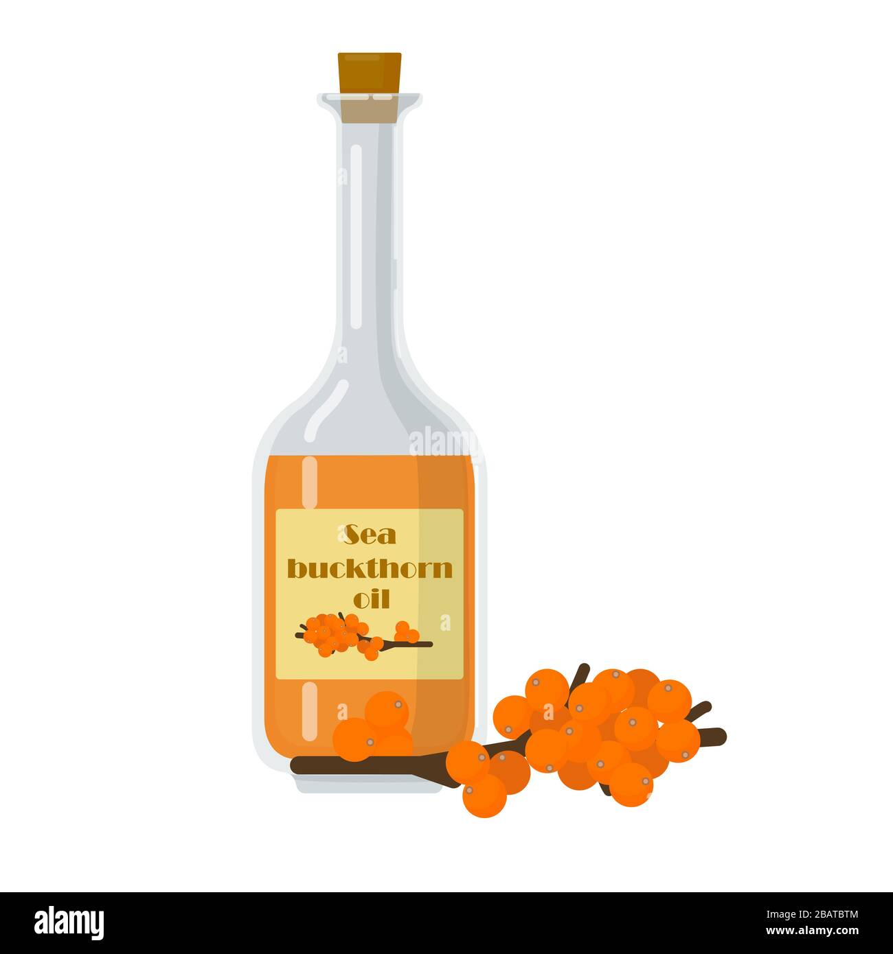 Branch ripe sea buckthorn Stock Vector Images - Alamy