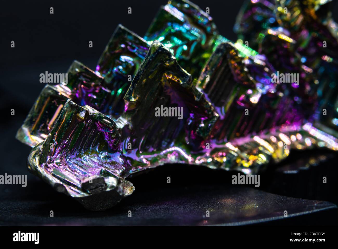 Detail of the recrystallized bismuth Stock Photo - Alamy