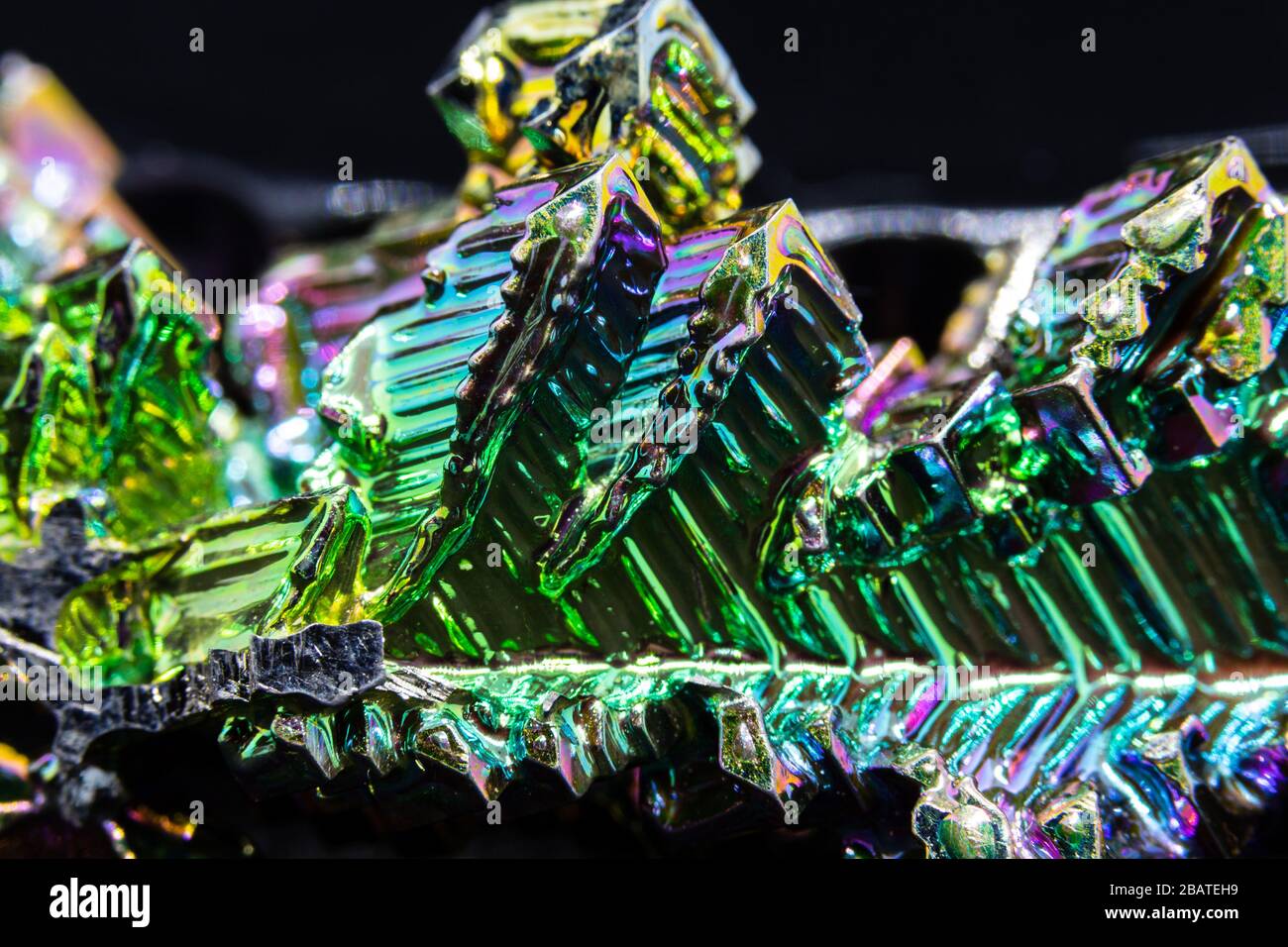 Detail of the recrystallized bismuth Stock Photo - Alamy
