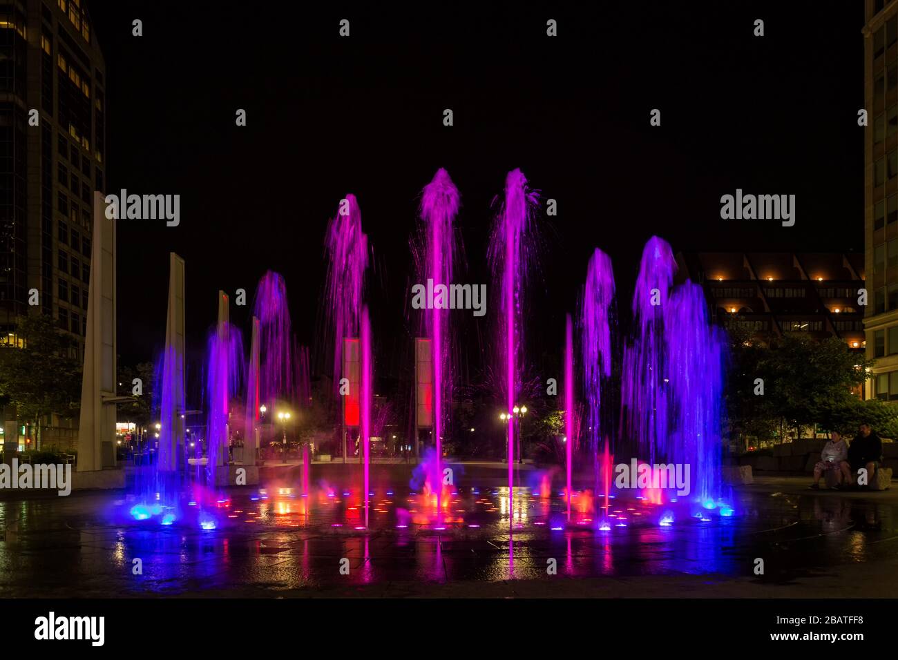 Boston downtown skyline illuminated bright hi-res stock photography and ...