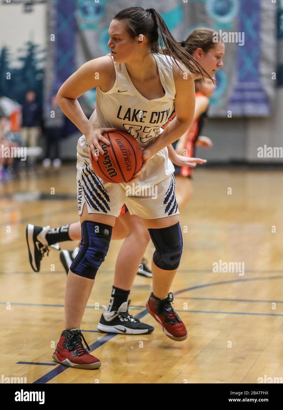 Basketball action with Lewis and Clark vs Lake City High School in ...