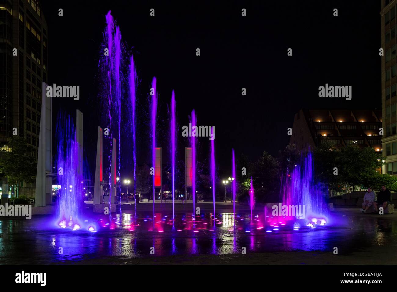 Boston downtown skyline illuminated bright hi-res stock photography and ...