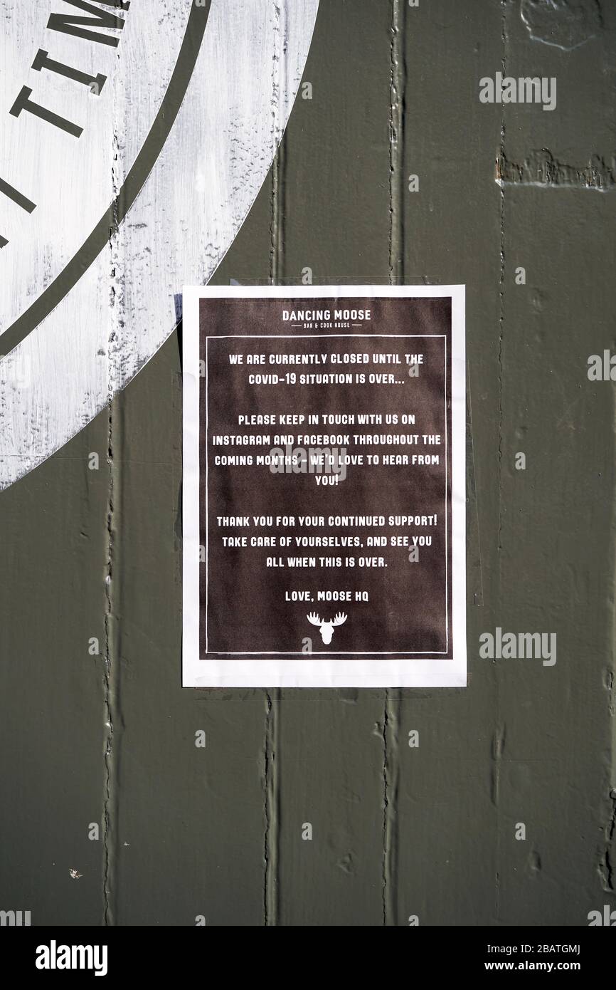 Customer information notice advising closure due to Covid-19 ...