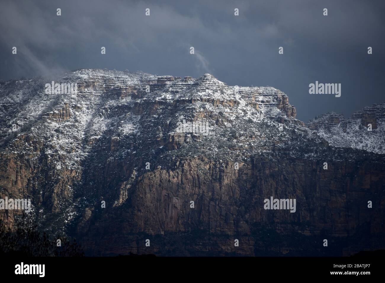 Mogollan Rim Covered in Snow - March, Sedona Arizona Stock Photo - Alamy