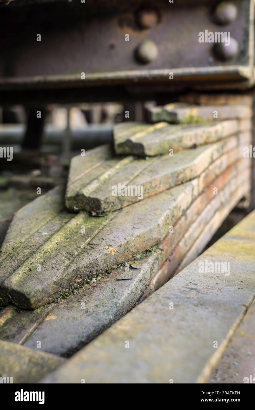 Suspension mechanism of a historic Railway wagon Stock Photo - Alamy