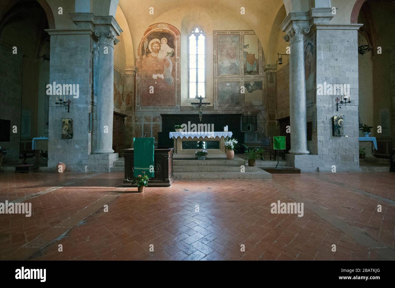 Church of Saints Leonardo and Cristoforo in Monticchiello village, Val ...