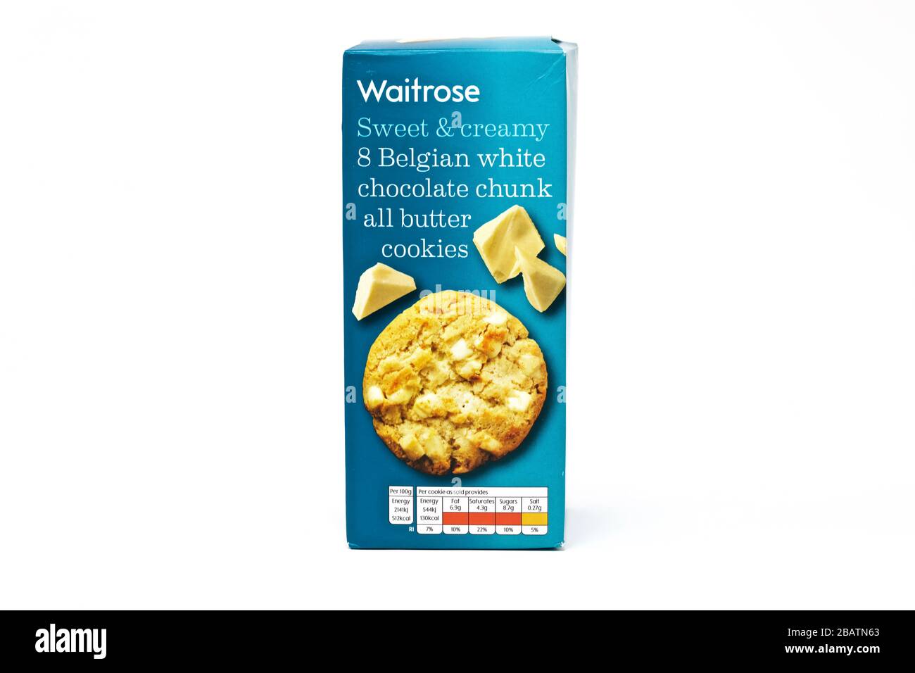 Waitrose Belgian white chocolate chunk all butter cookies Stock Photo ...