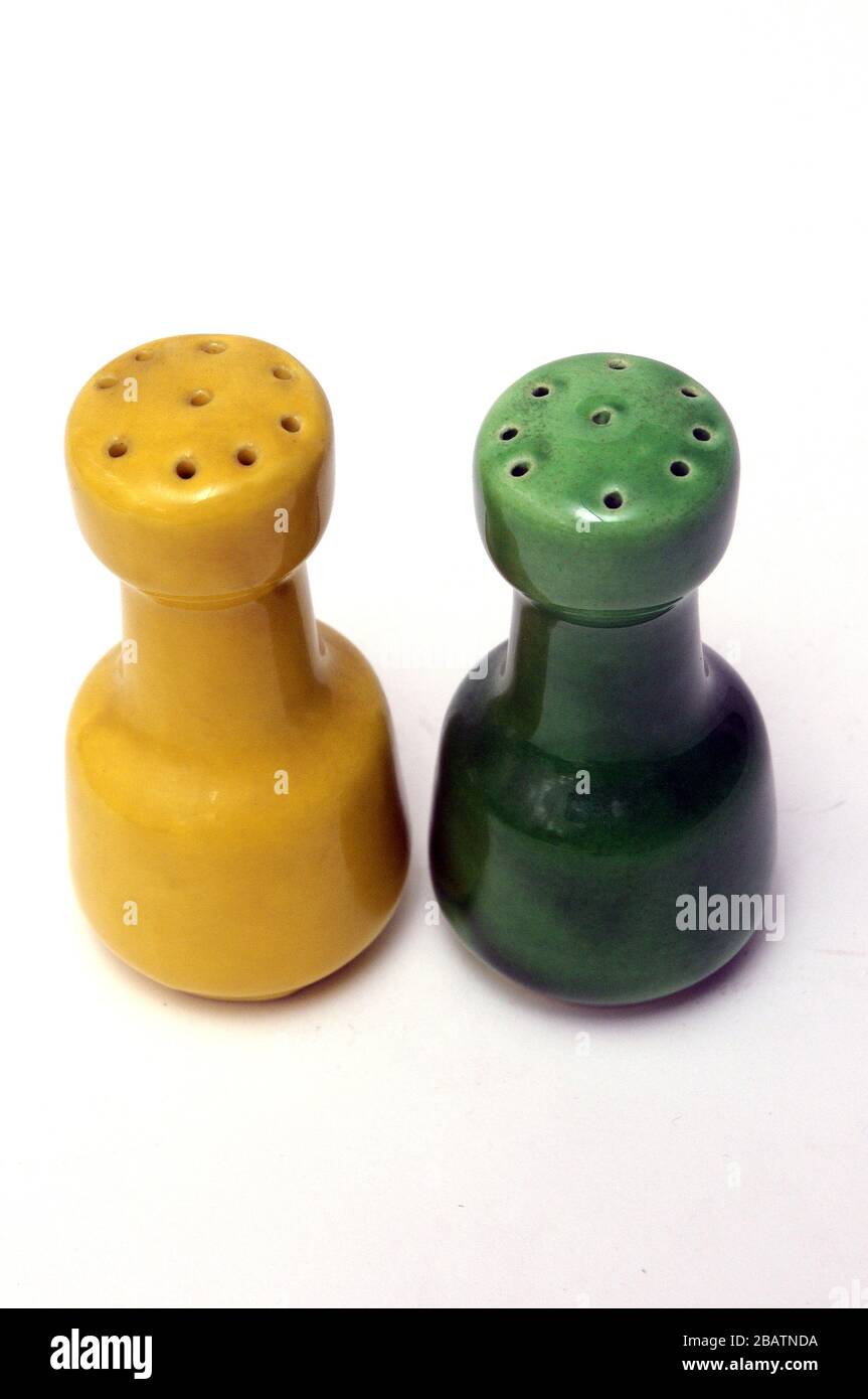 enameled ceramic salt shaker Stock Photo - Alamy