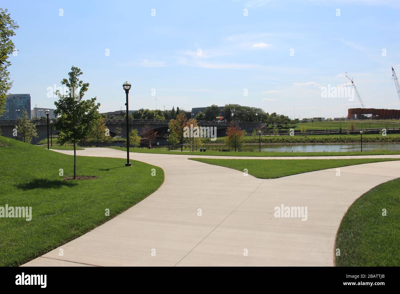 Alexander Park walk trail, Downtown Columbus Ohio city streets Stock ...