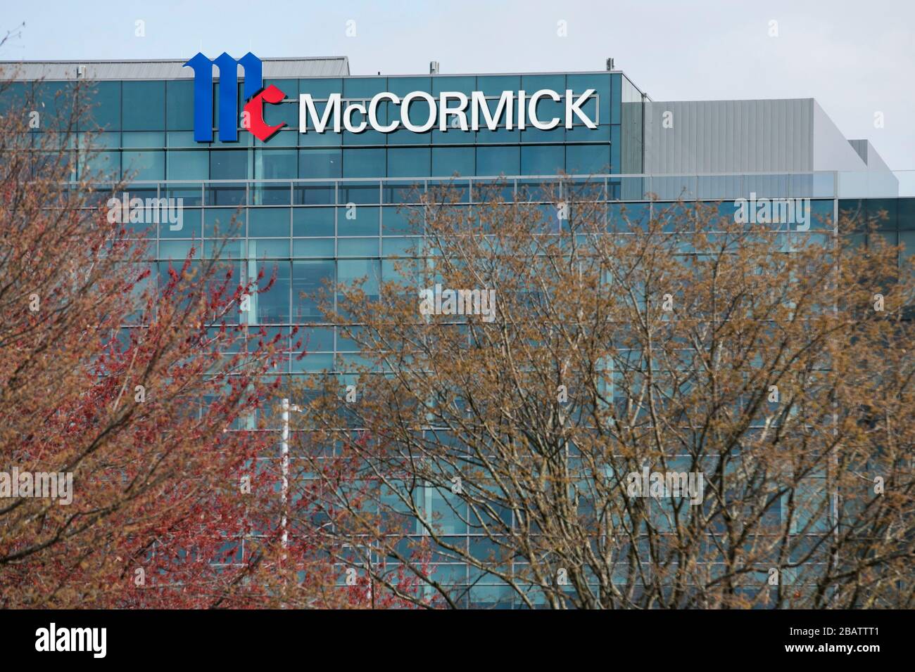 A logo sign outside of the headquarters of McCormick & Company in Hunt ...