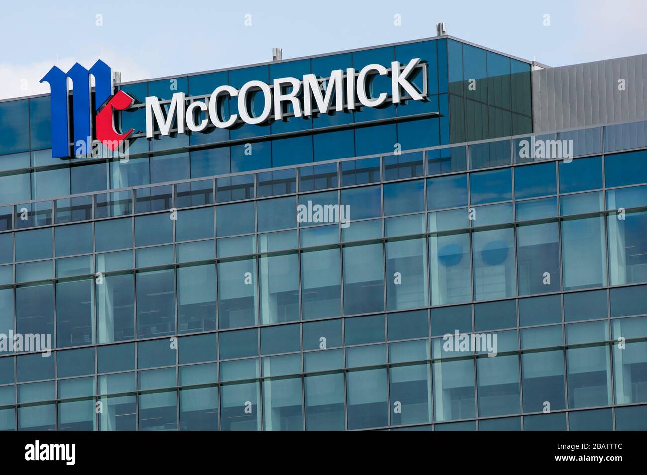 A logo sign outside of the headquarters of McCormick & Company in Hunt ...