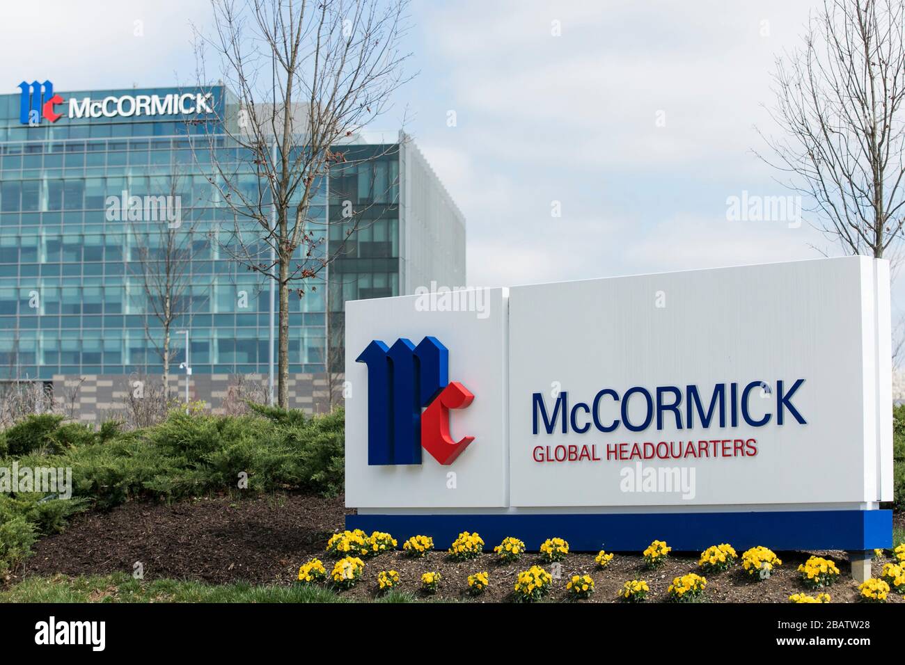 A logo sign outside of the headquarters of McCormick & Company in Hunt ...