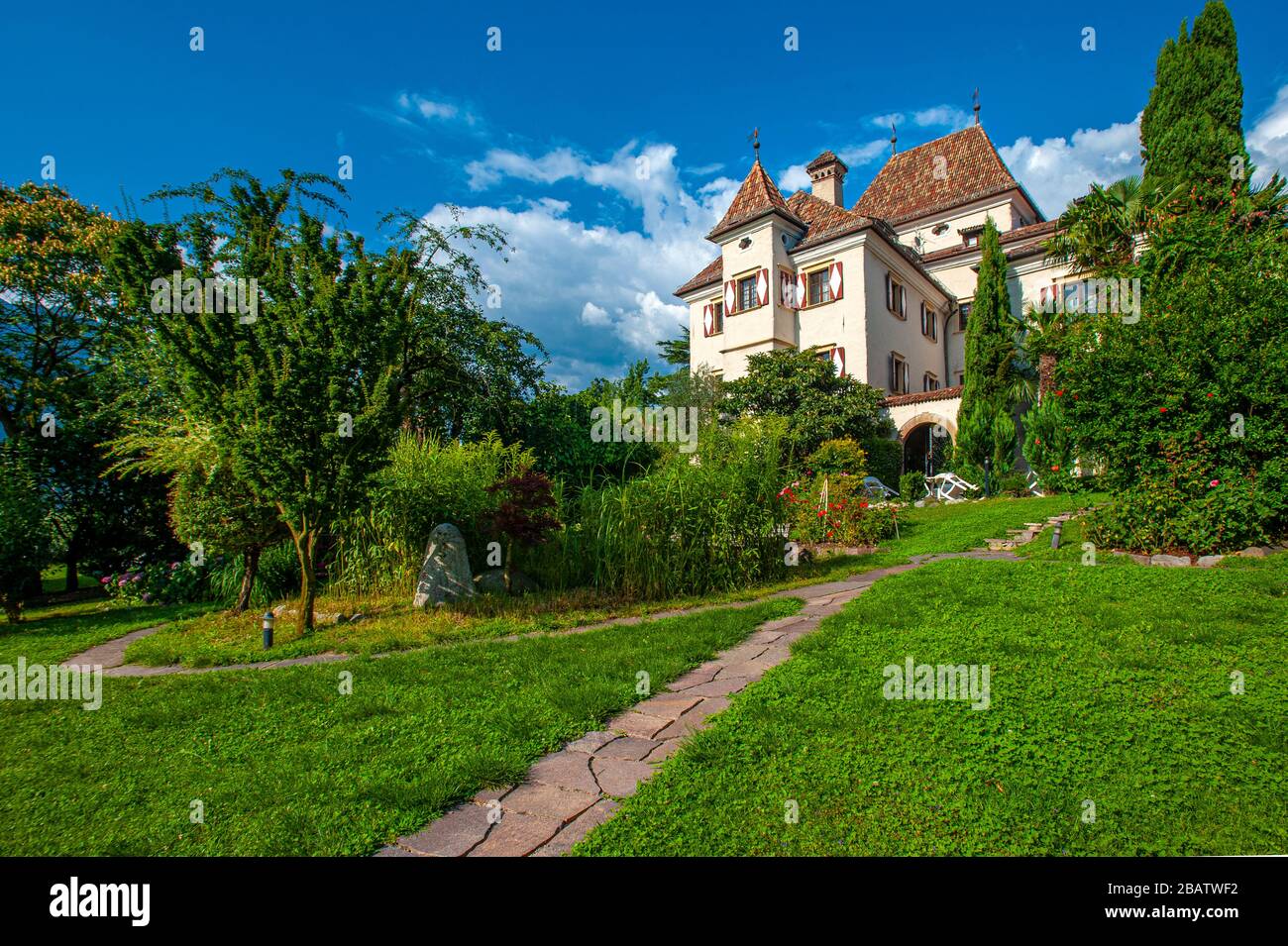 Italy South Tyrrol - Merano - Maia Alta - Hotel Rundegg Castle Stock ...