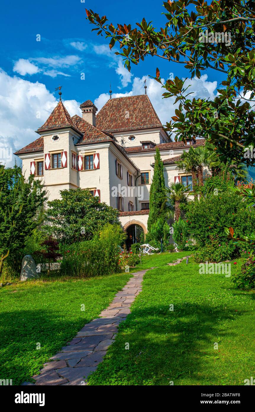 Italy South Tyrrol - Merano - Maia Alta - Hotel Rundegg Castle Stock ...