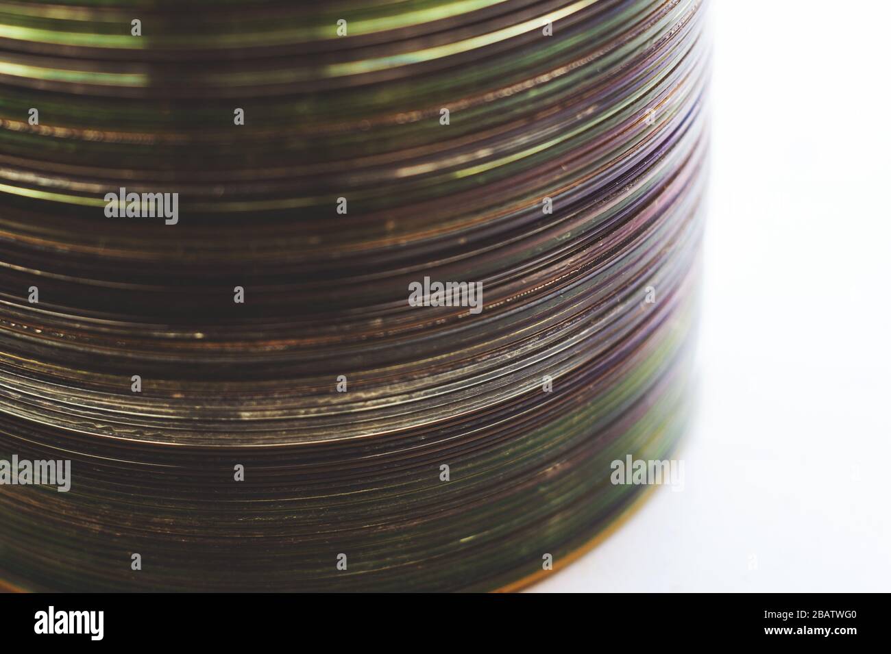 Lot of old compact discs stacked on a windowsill Stock Photo - Alamy