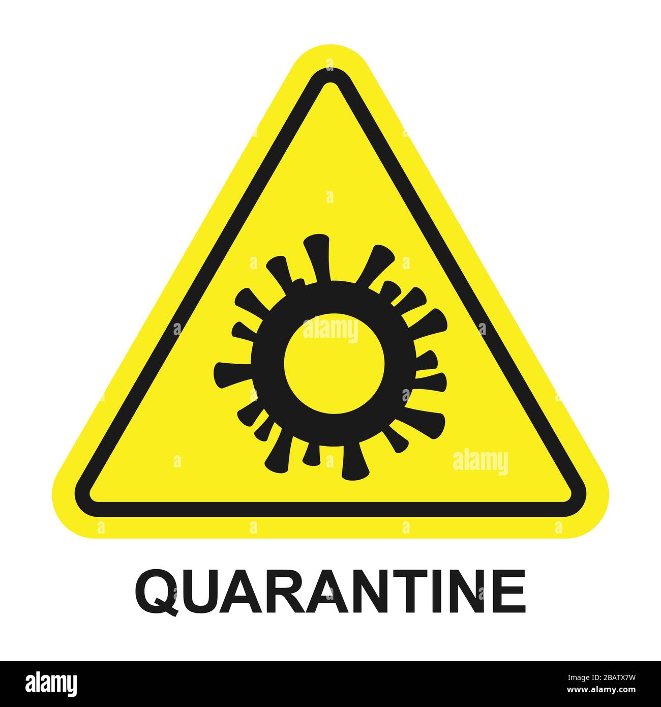 Coronavirus COVID-19 logo quarantine with virus icon and yellow ...