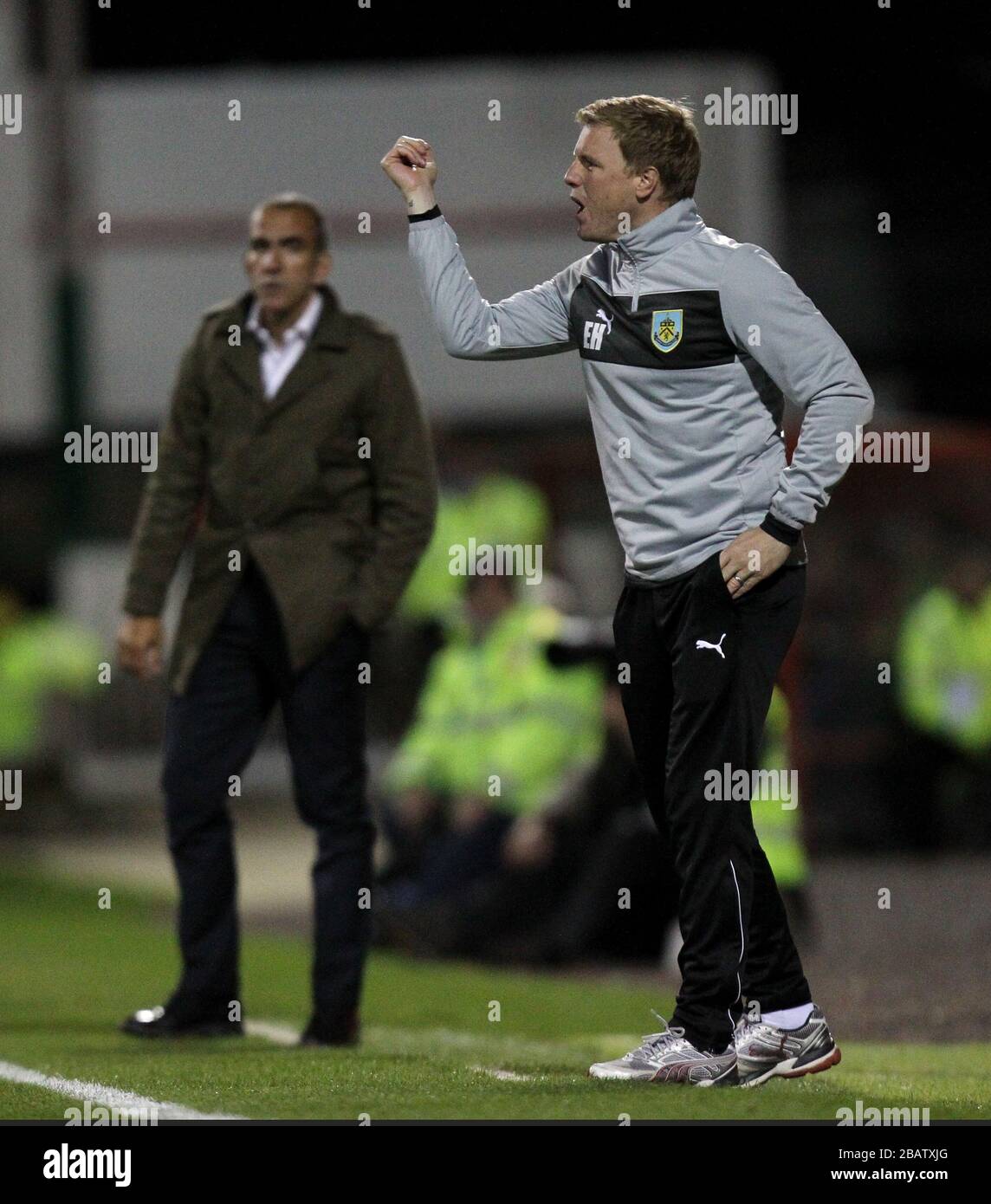 Burnley's manager Eddie Howe is animated on the touchline Stock Photo ...