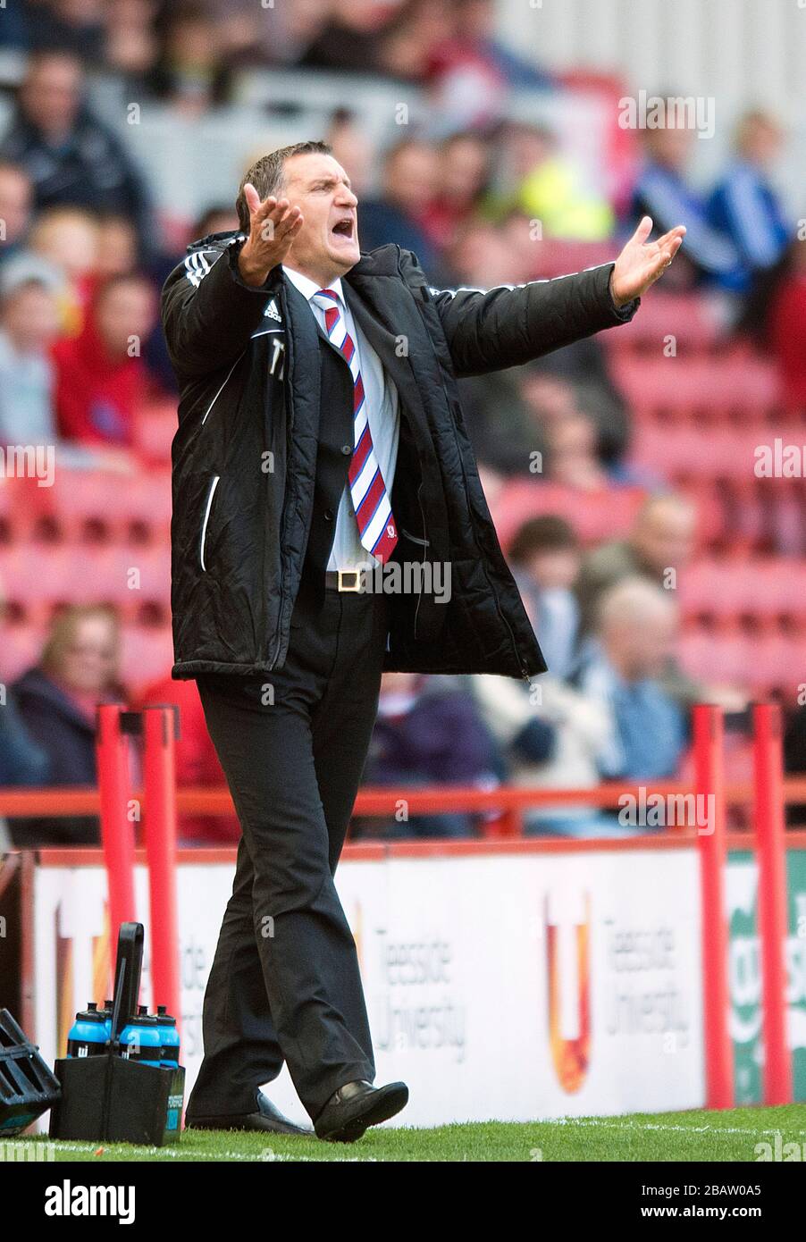 Middlesbrough's manager Tony Mobray reacts on the touchline Stock Photo ...