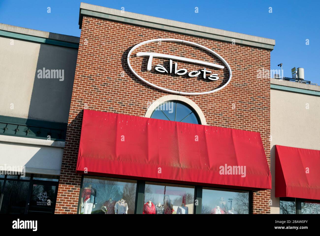 A logo sign outside of a Talbots retail store location in Bel Air ...
