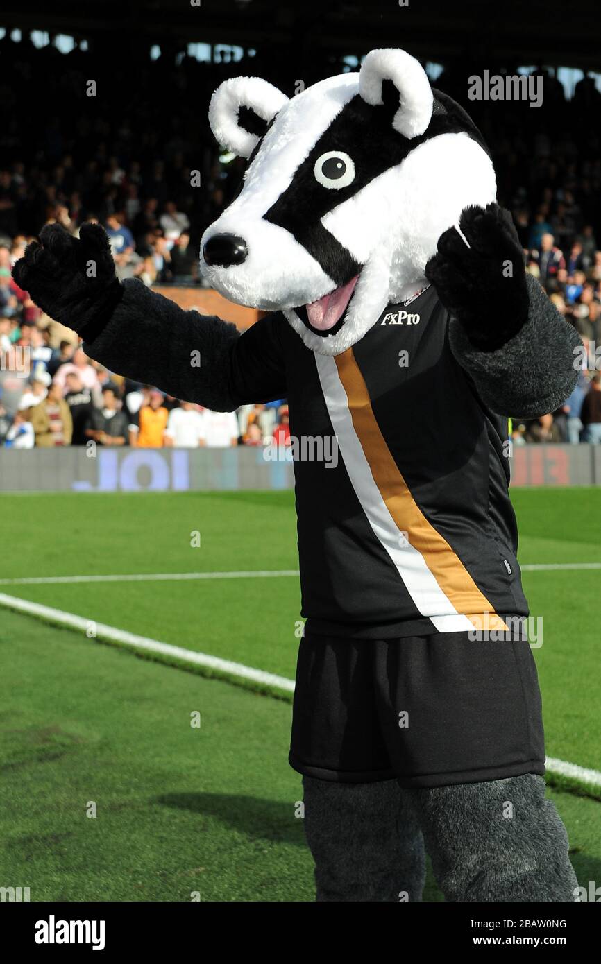 Fulham masot billy the badger displays the new third kit hi-res stock ...