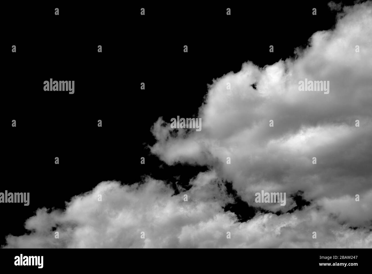 Real white and grey clouds isolated on black background. White fluffy ...