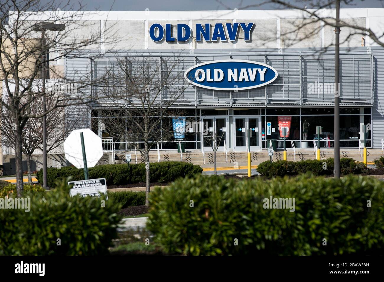 A logo sign outside of a Old Navy retail store location in Lutherville ...
