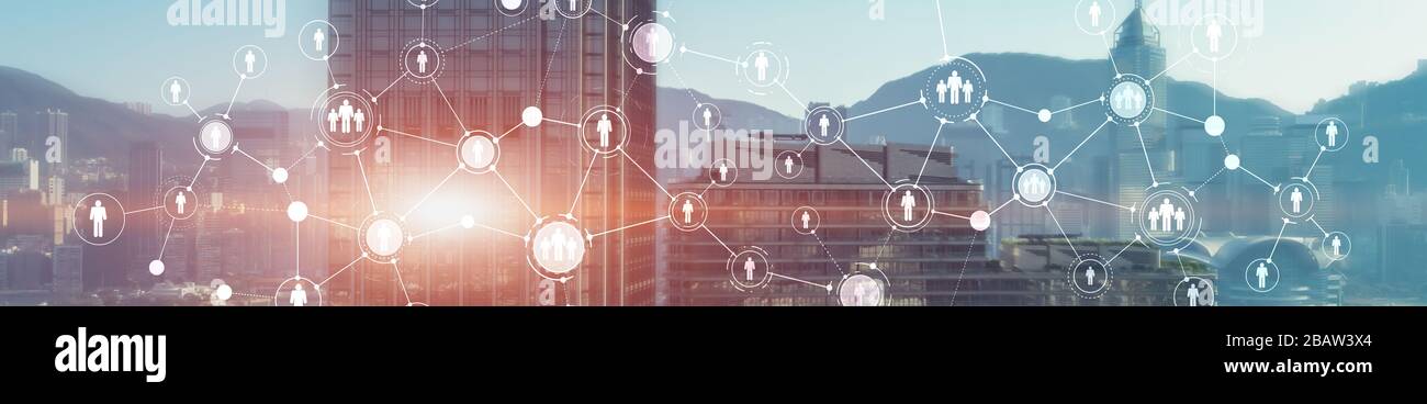 Human resource planning or business organisation on a virtual dashboard ...