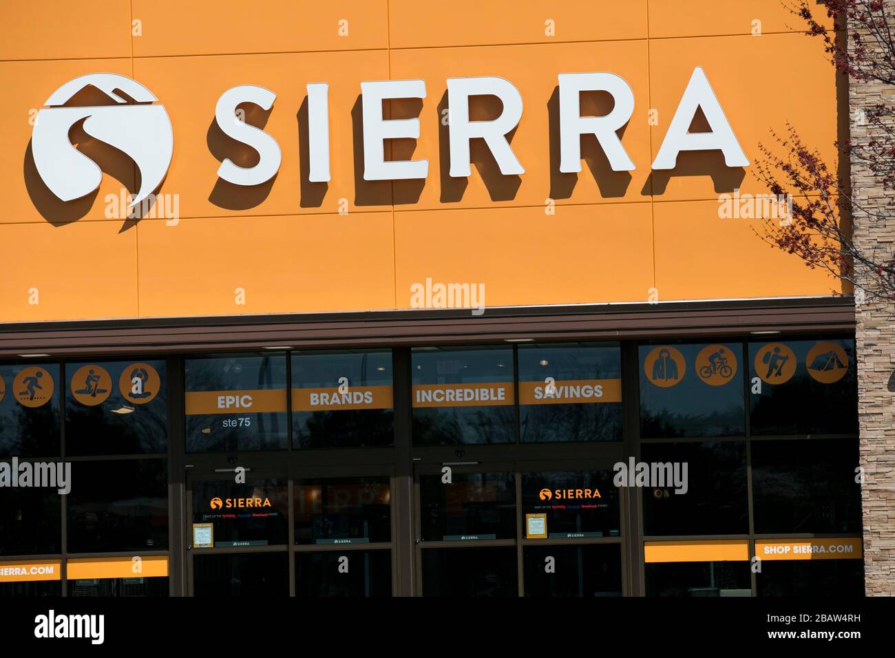 A logo sign outside of a Sierra retail store location in Frederick ...