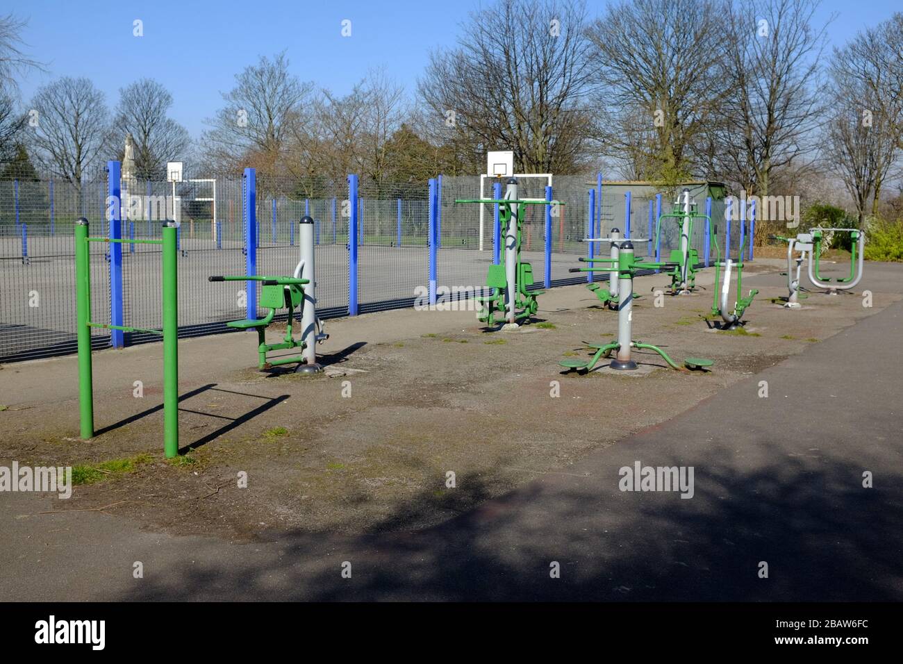 Derby Park in Bootle Liverpool is almost deserted and the children's ...