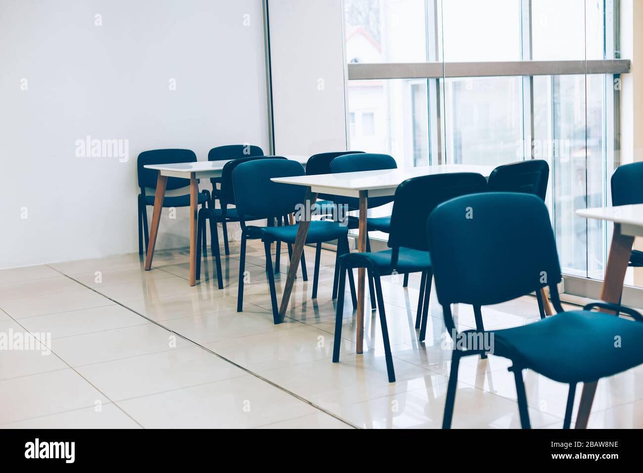 Furniture and room with tables and seats in the interior hi-res stock ...
